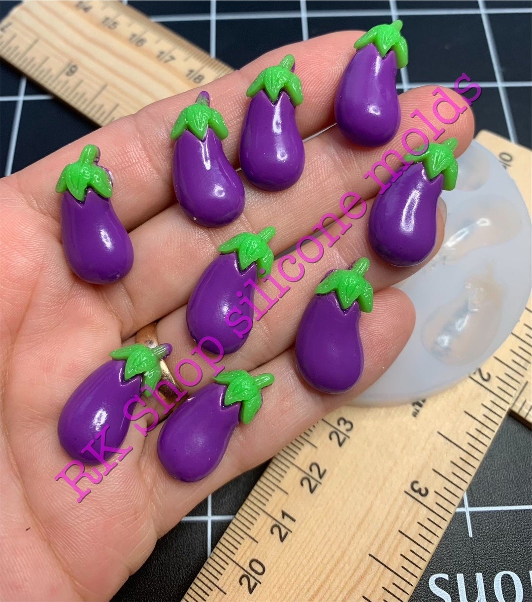 Egg-plant-vegetables silicone mold for Fondant-Resin-polymer Clay-Candy ...