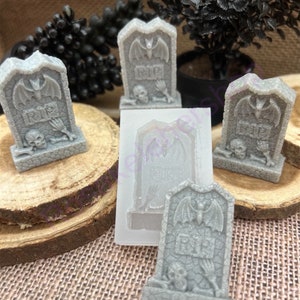 RIP Skull Tombstone Silicone Mold-cemetery Head Stone-halloween for ...