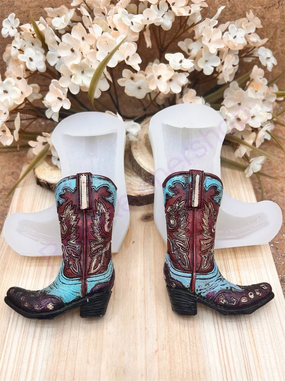 Cowboy 3 D Western Boots-shoes Silicone Mold #2-farm Boots-rodeo Boots ...
