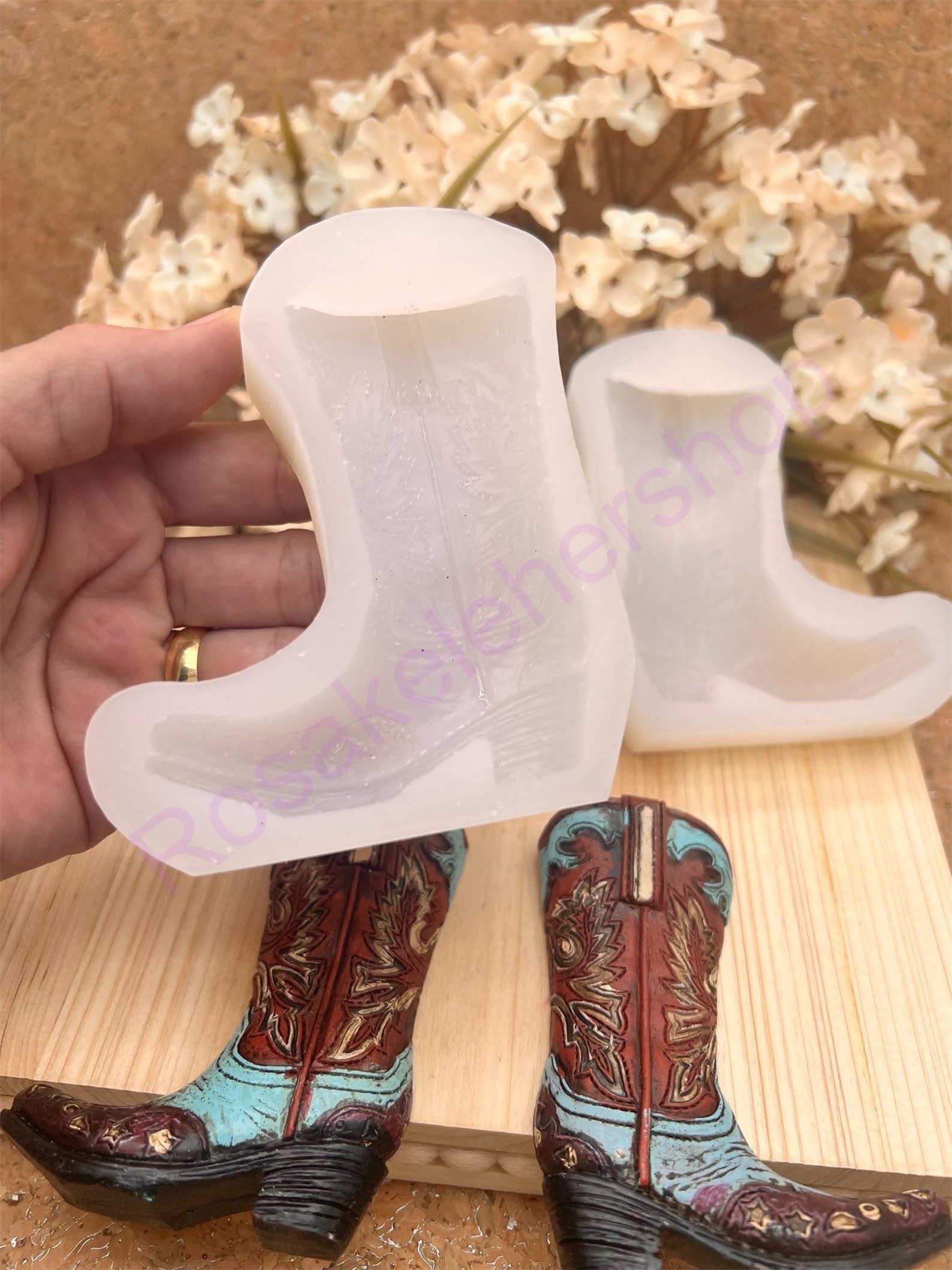 Cowboy 3 D Western Boots-shoes Silicone Mold #2-farm Boots-rodeo Boots ...