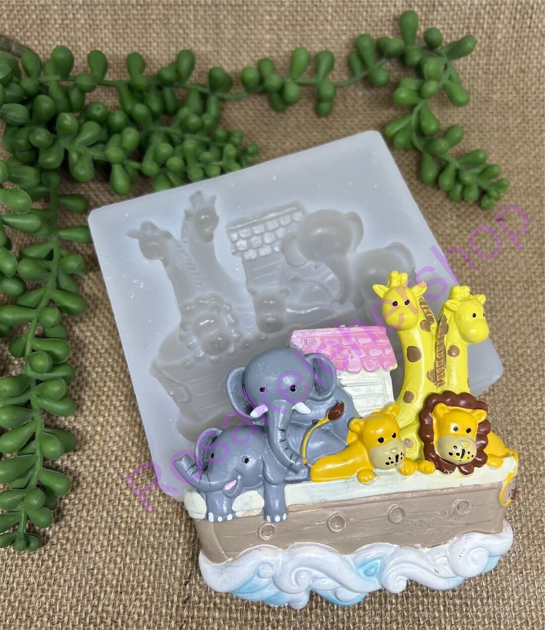 Noah Ark-animals on the Boat Handmade Silicone Mold-lion-tiger-elephant ...