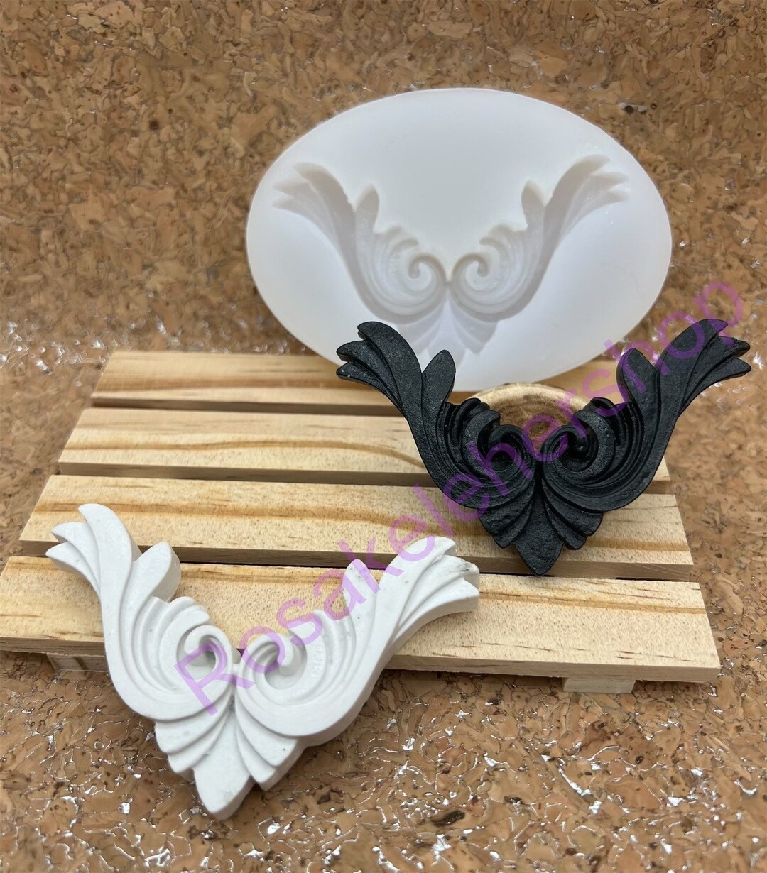 RETRO VINTAGE SCROLLS Decor Handmade Silicone Mold For-clay-resin ...