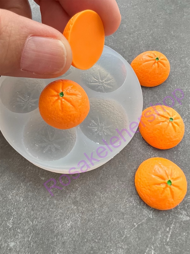 Half Orange-tangerine-fruit-food Silicone Mold for Fondant-resin ...