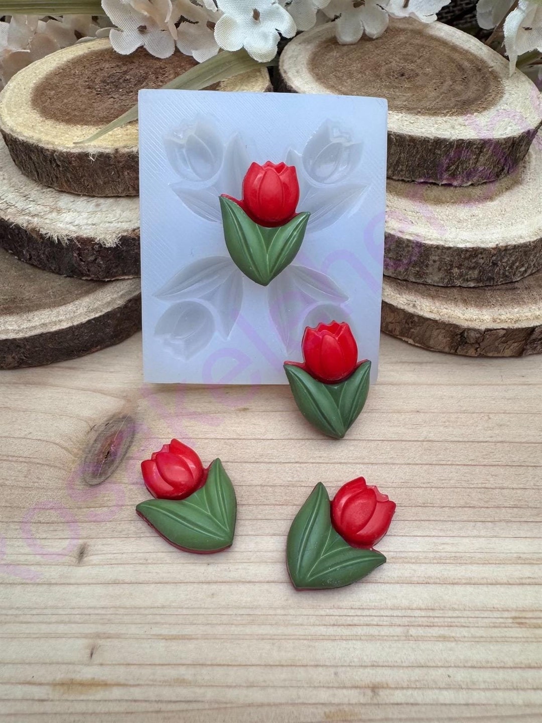 Tulips-flower Handmade Silicone Mold for Spring-fondant-resin-clay ...