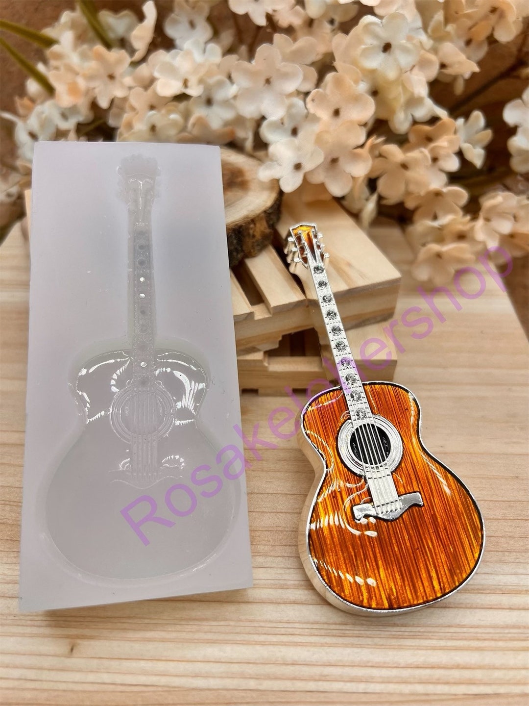 Acoustic Guitar Silicone Mold X LARGE Handmade for Fondant-resin ...