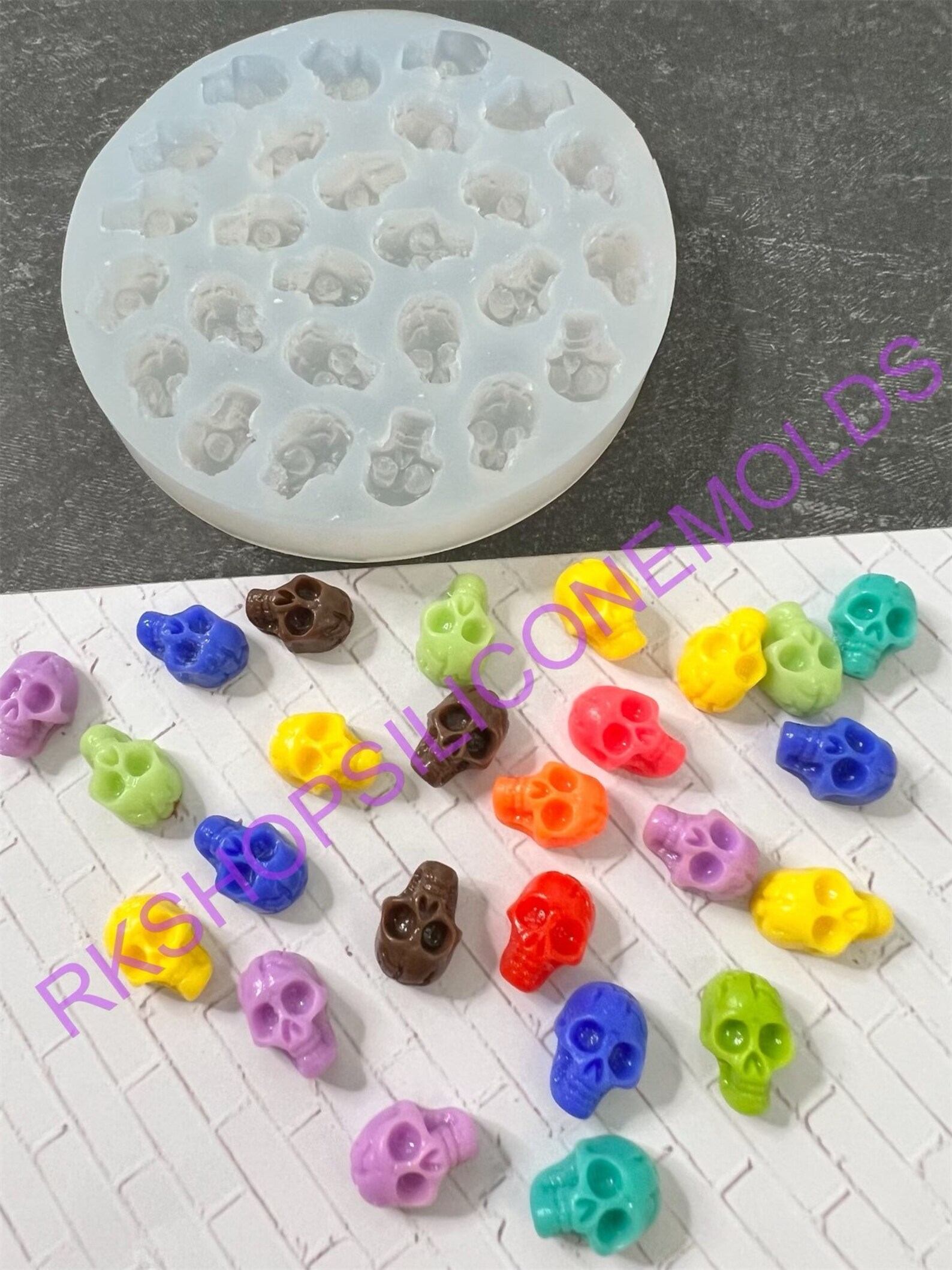 Skulls Silicone Mold Very Tiny for Fondant-resin-handcrafts-polymer ...
