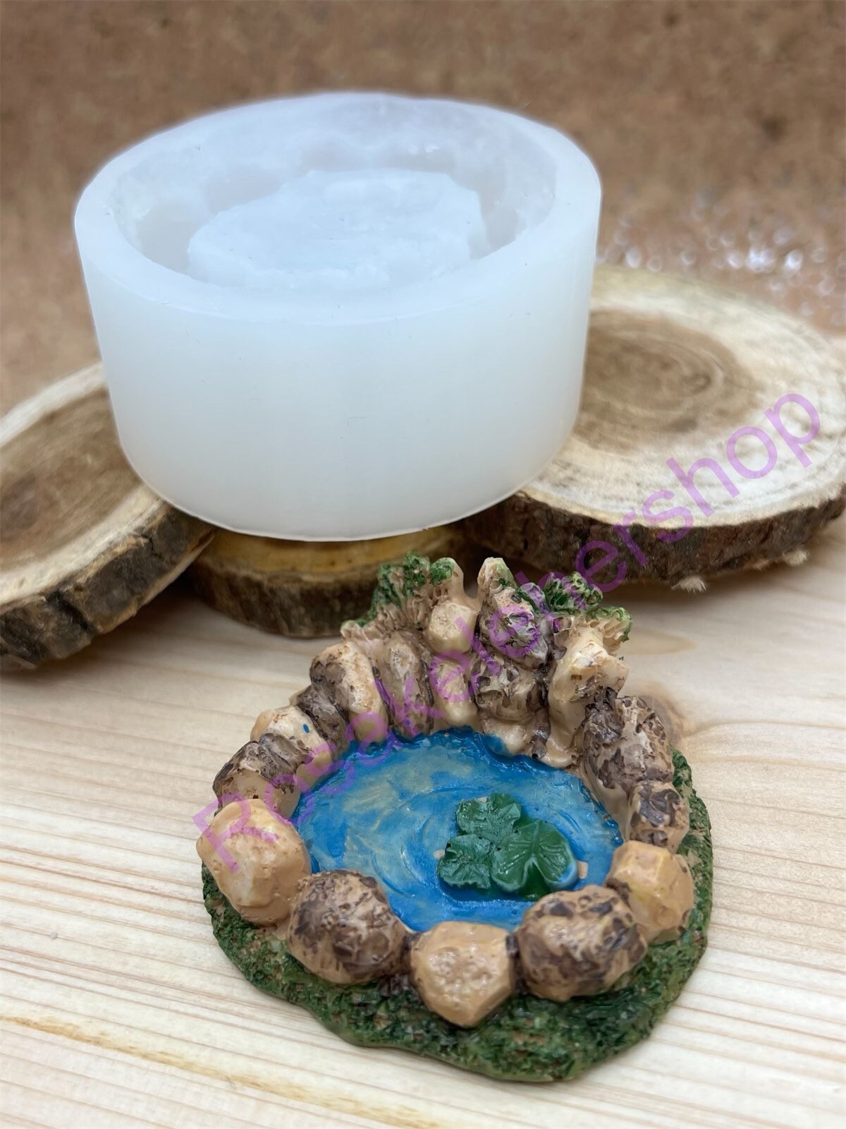 Miniature Lake-pond With Rocks-leaves Handmade Silicone Mold-fish Pond ...