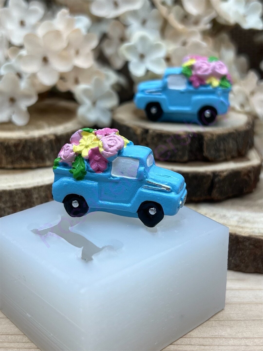 3D Truck-cars Silicone Mold With Flowers SMALL (2 Cavities)-spring for ...