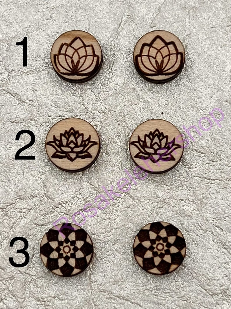 FLOWERS Round Blank Stud Earrings-wood Stud Earring Makings-unfinished ...