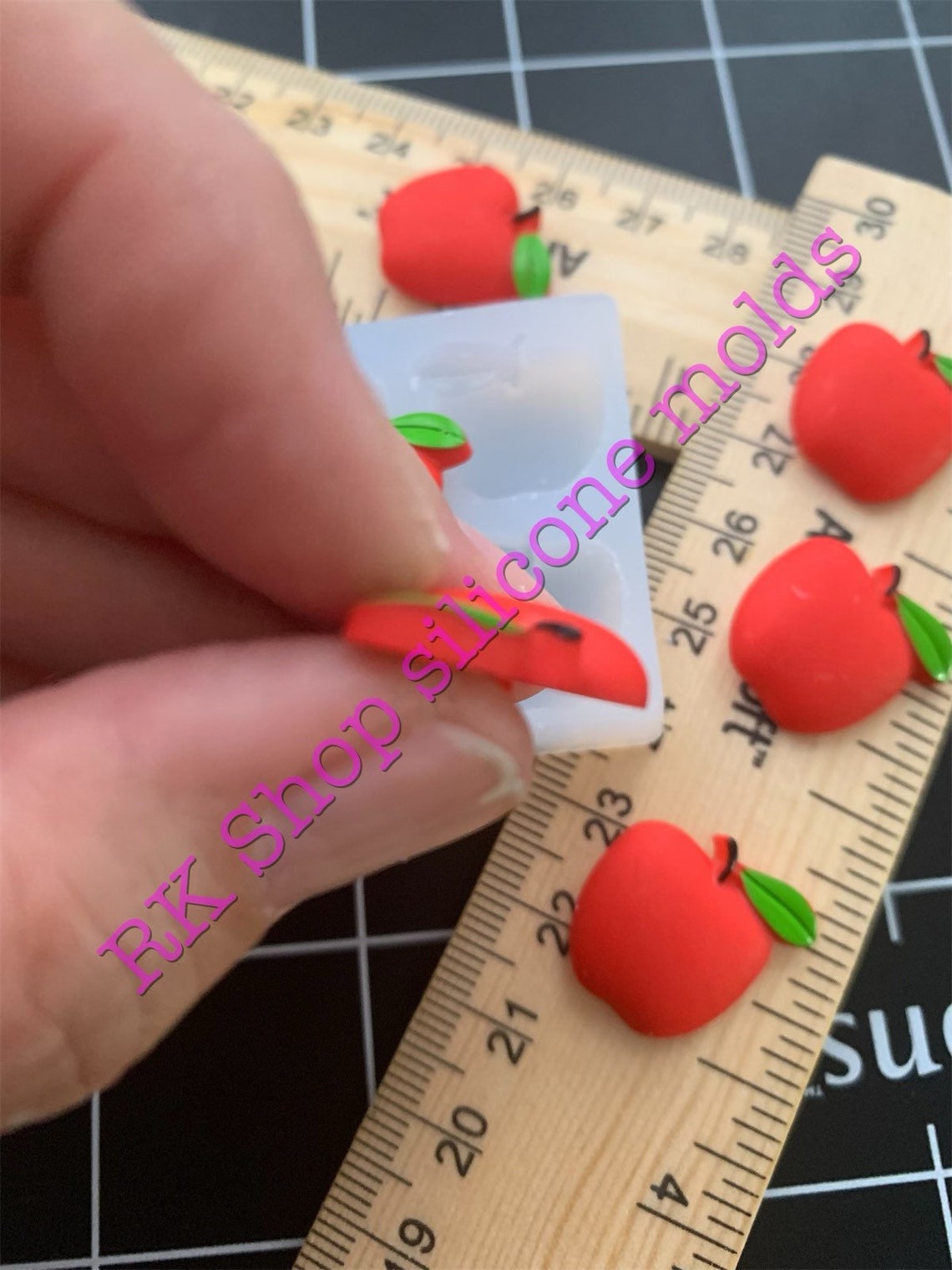Apples-fruit-flat Back Silicone Mold for Fondant-resin-polymer Clay ...
