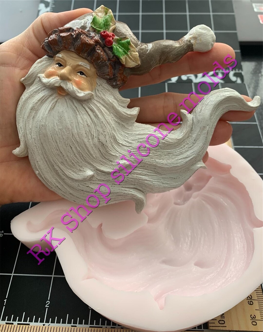 Santa Claus Windy Silicone Mold for Christmas-holidays-resin-handcrafts ...