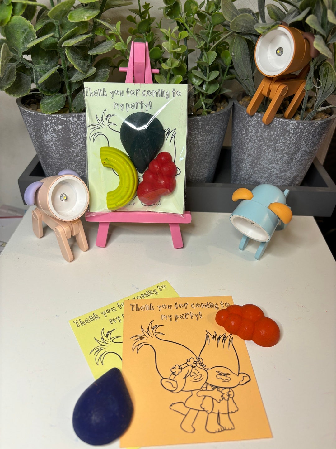 Trolls Crayons, Handmade, Party Bag, Party Bag Filler Crayons, Trolls ...