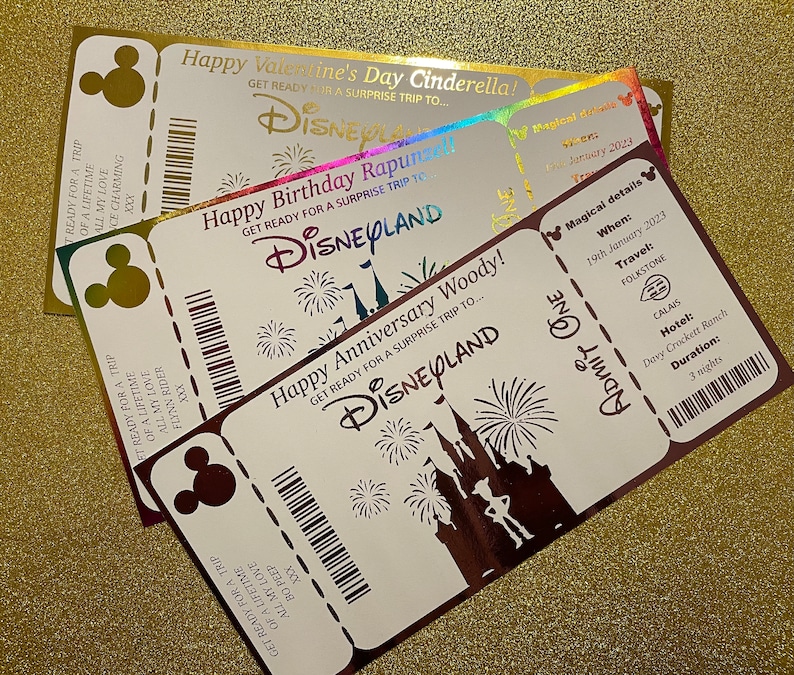 Disneyland Boarding Pass. Fake Ticket, Weekend Away, Surprise Trip ...