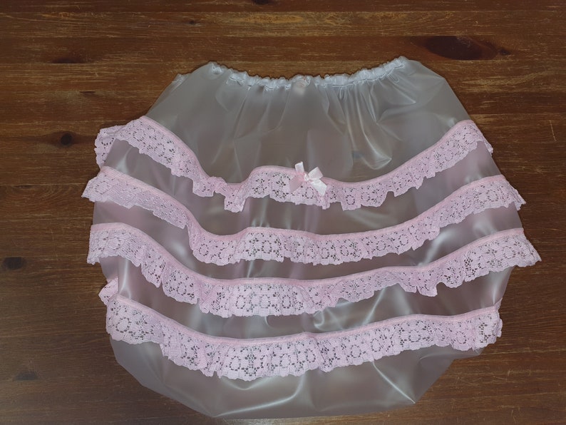 46"/48" Hip - Lace Ruffle Clear Plastic Waterproof Pants - Tunnel ...