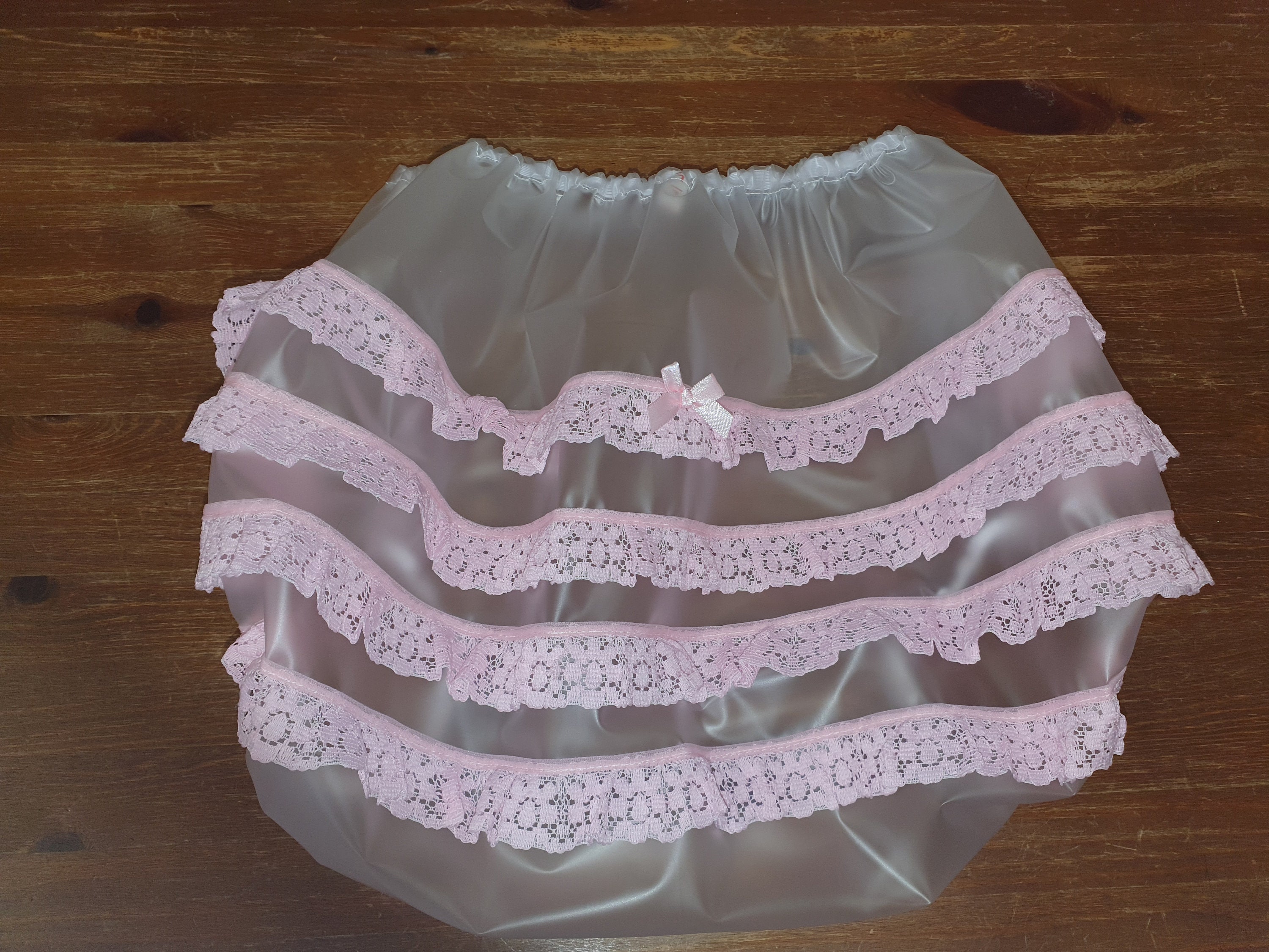 46/48 Hip Lace Ruffle Clear Plastic Waterproof Pants Tunnel Elastic - Etsy
