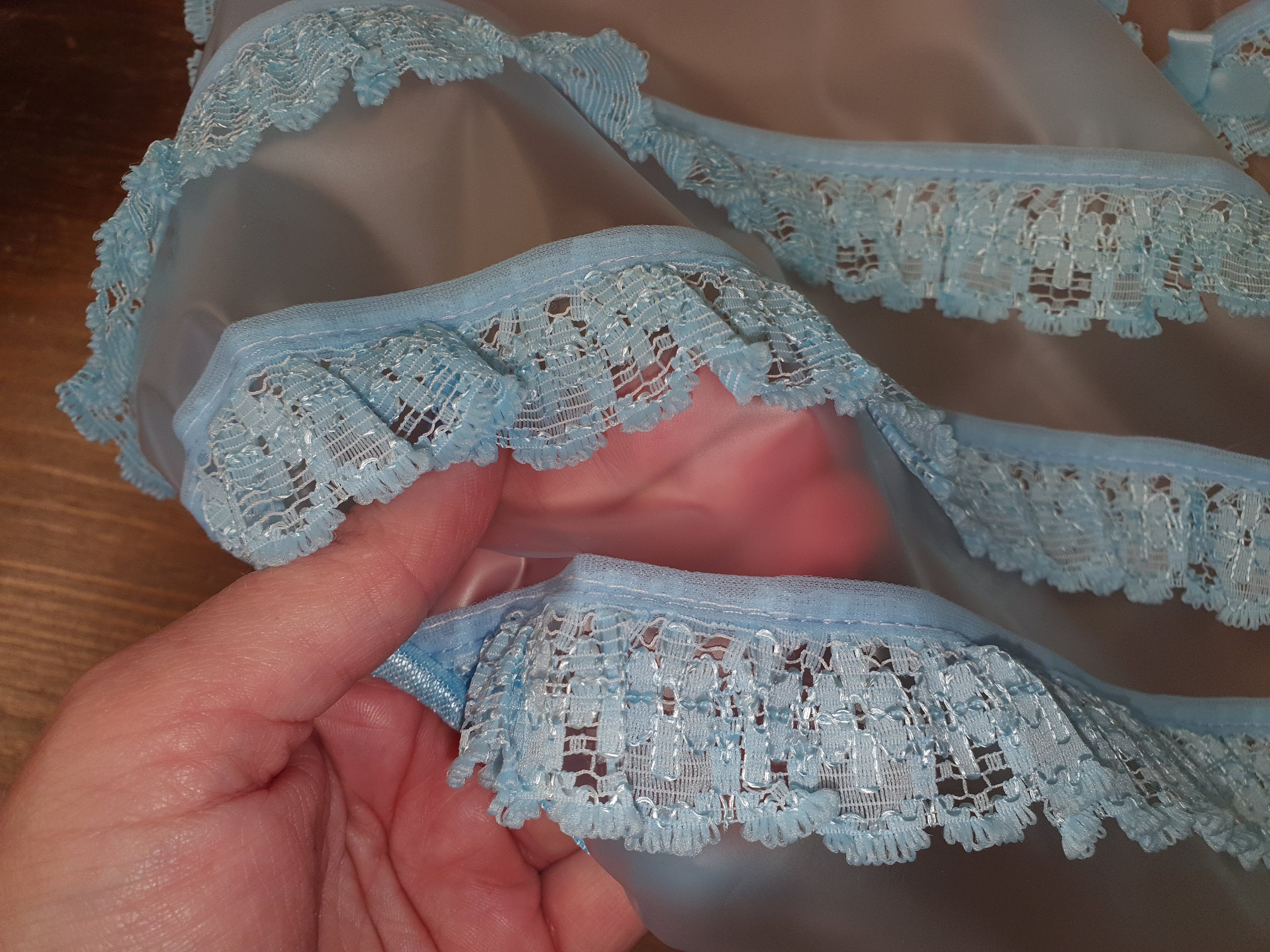 46/48 Hip Lace Ruffle Clear Plastic Waterproof Pants Tunnel Elastic - Etsy