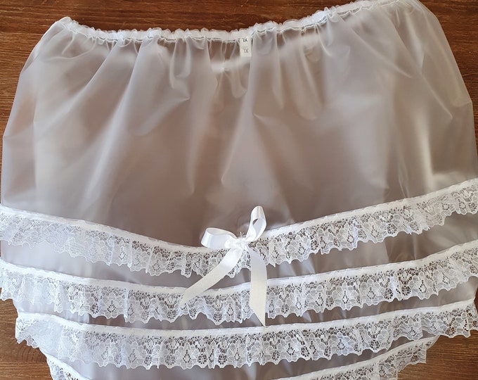 42/44 Hip Lace Ruffle Clear Plastic Waterproof Pants Tunnel Elastic ...