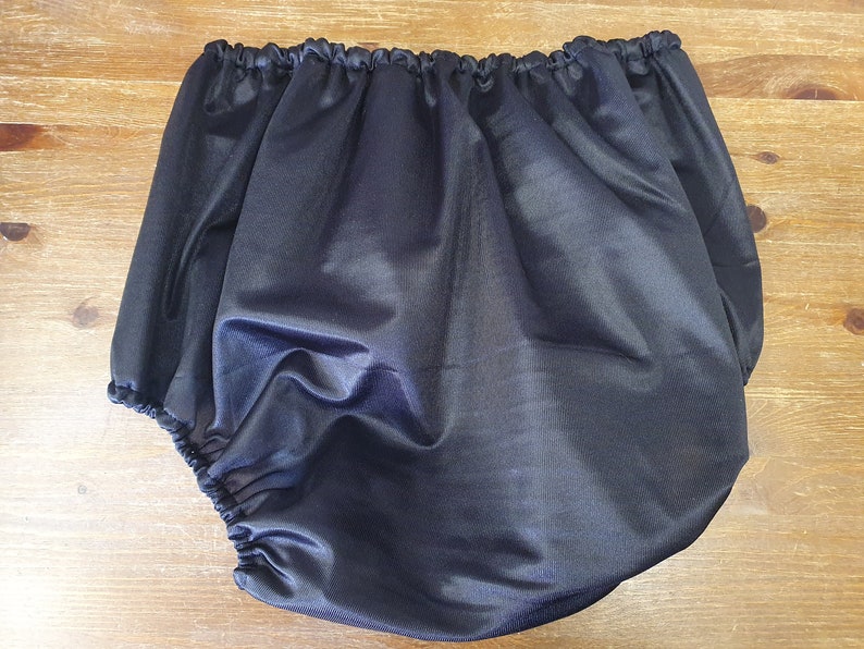 46"/48" Hip - Black Satin Covered Side Open Clear Plastic Pants -FREE ...
