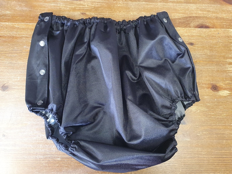 46/48 Hip Black Satin Covered Side Open Clear Plastic Pants FREE ...