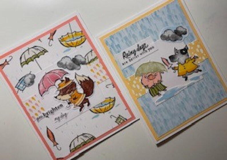 Set of 4 Stampin" up Rain or Shine Cards Pictured - Etsy