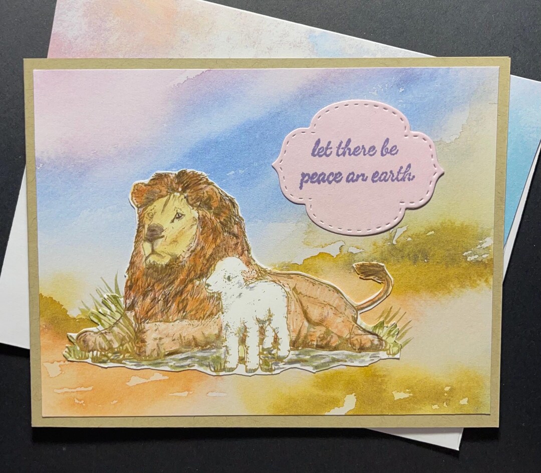 Peace Lion and Lamb Cards - Set of 3 as Pictured - Etsy