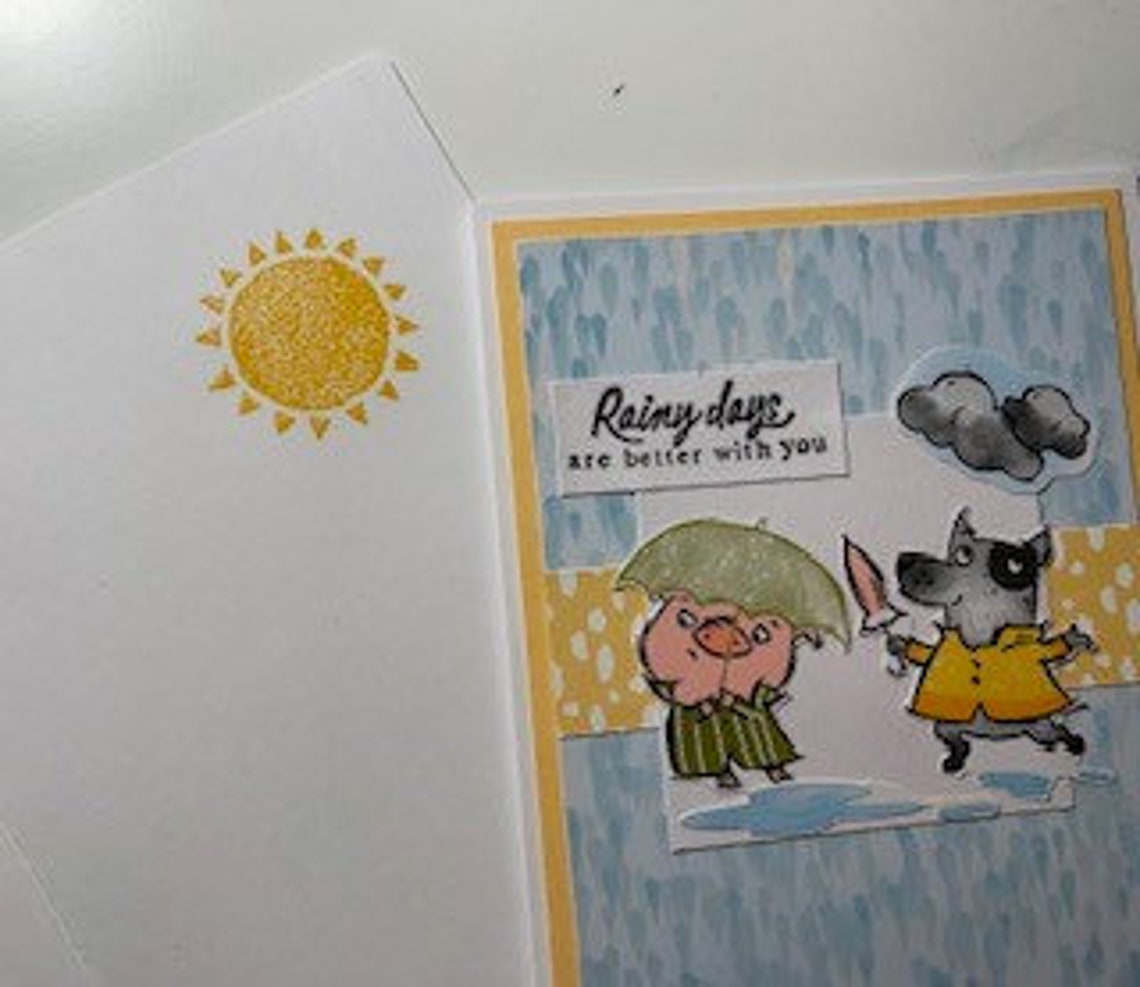 Set of 4 Stampin" up Rain or Shine Cards Pictured - Etsy