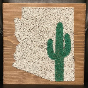Made to Order Arizona Cactus String Art State Sign, Wood Sign, Wedding ...