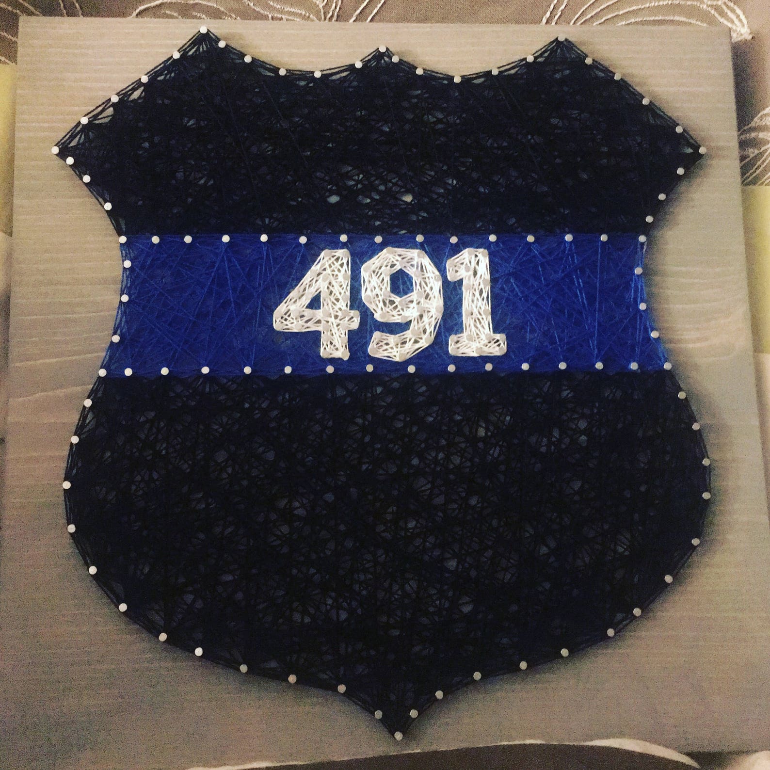 Made to Order Police Badge String Art Sign LEO Thin Blue | Etsy