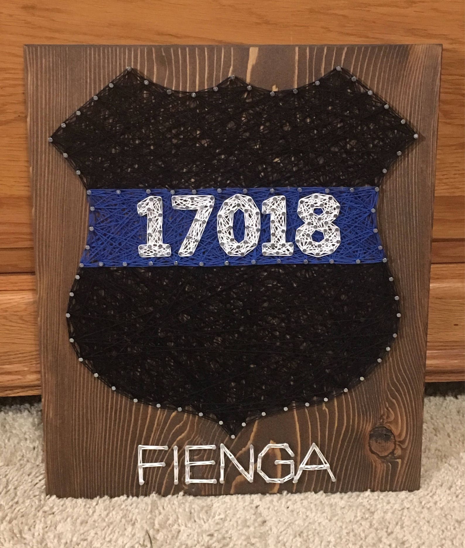 Made to Order Police Badge String Art Sign LEO Thin Blue | Etsy
