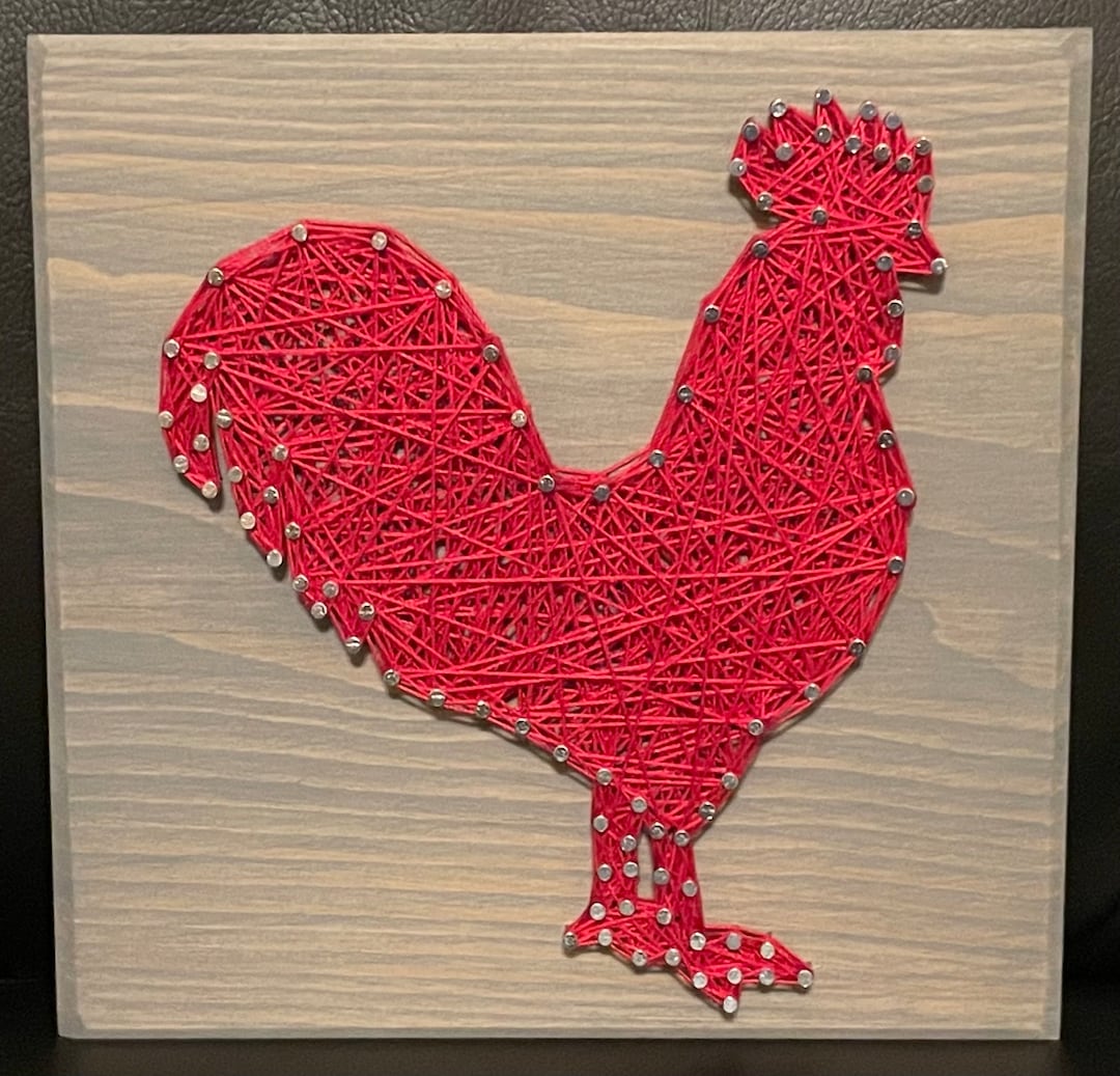 Rooster String Art, Farmhouse Decor, Barnyard Animals, Chicken Wall Art ...