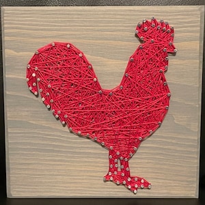 Rooster String Art, Farmhouse Decor, Barnyard Animals, Chicken Wall Art ...