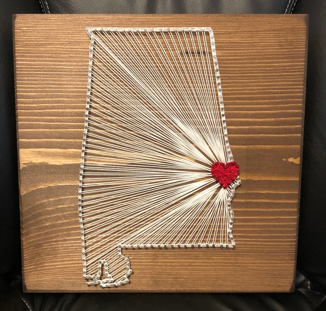 Alabama String Art State Sign, Wood Sign, Wedding Gift, Home, State ...