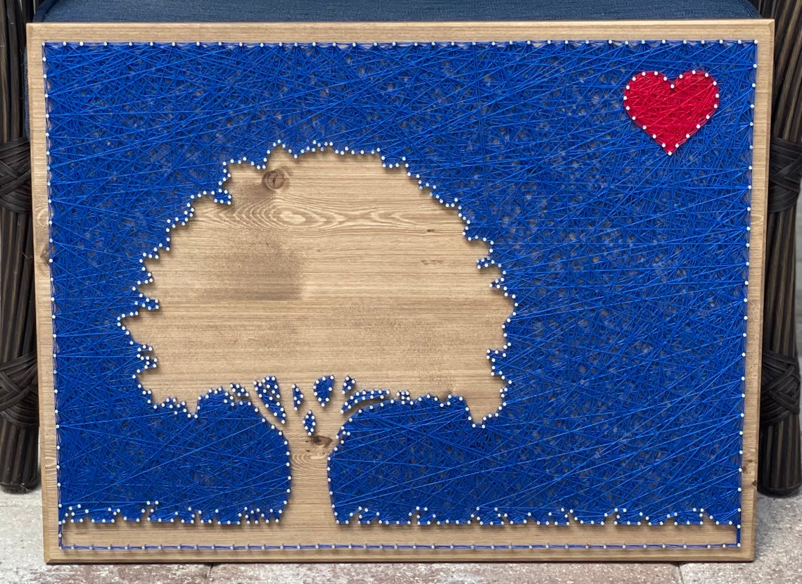 LARGE Negative Space Oak Tree String Art; Tree of Life, Gallery Wall ...