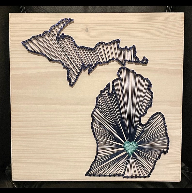 Made to Order Michigan String Art State Sign Wood Sign - Etsy
