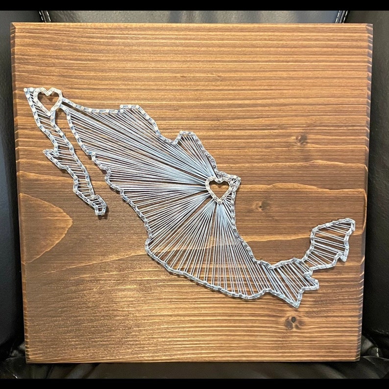 Mexico String Art Sign, 11x11 Wood Sign, Wedding Gift, Home, Country ...