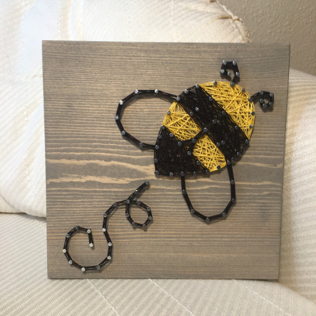 Bumblebee String Art, Cute Bug Insect Art, Bee Wall Decor, Bug Collector Gift, Wood Decor ...
