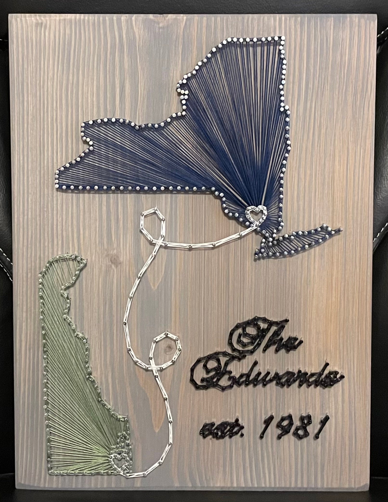 TWO State/country With Words String Art Sign, Wood Sign, Connecting ...