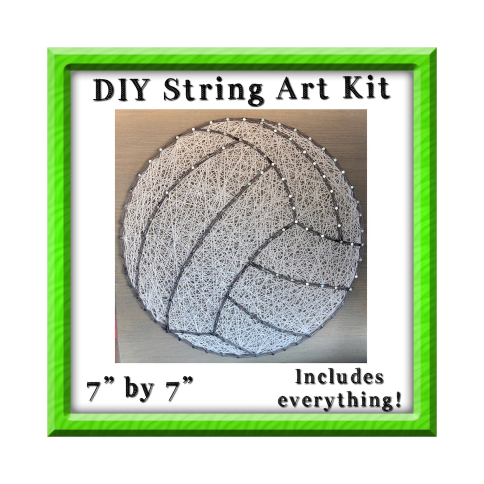 Volleyball DIY KIT String Art Kit 7 by 7 Pre-Hammered | Etsy
