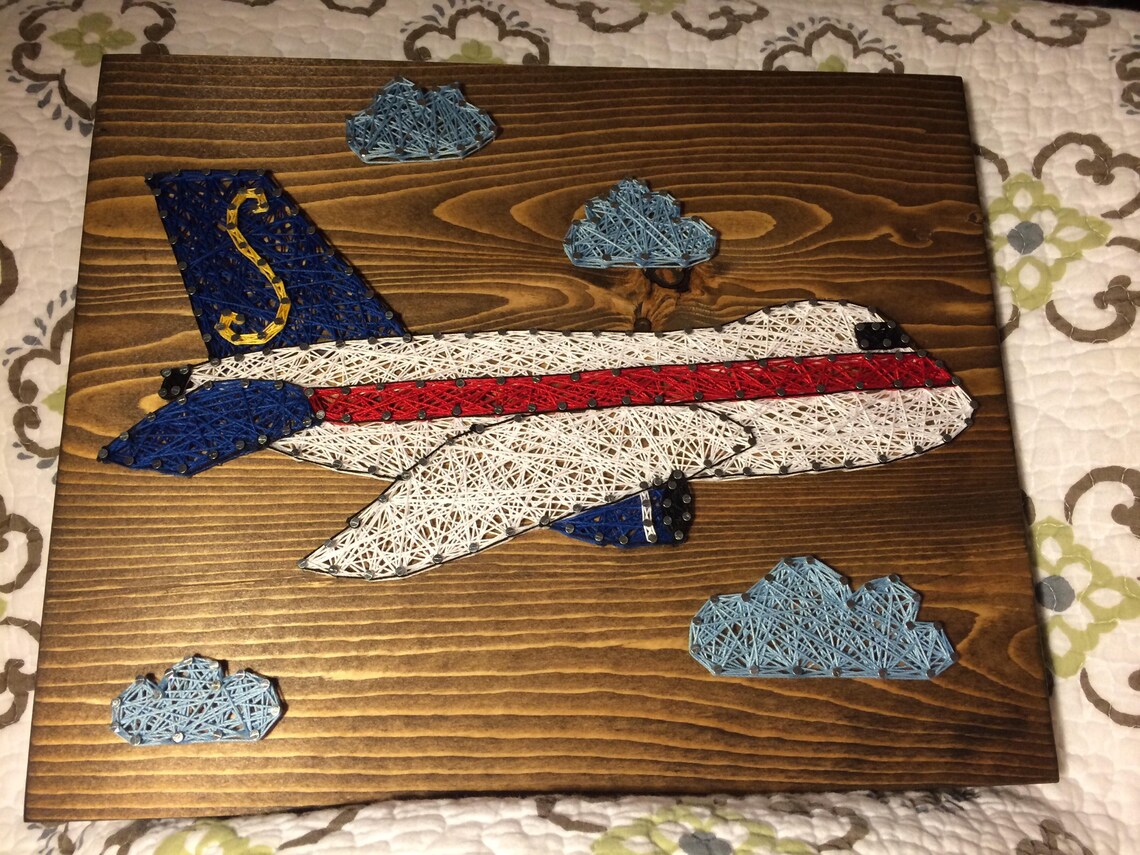 Made to Order Airplane String Art Sign Flight Decor Plane | Etsy