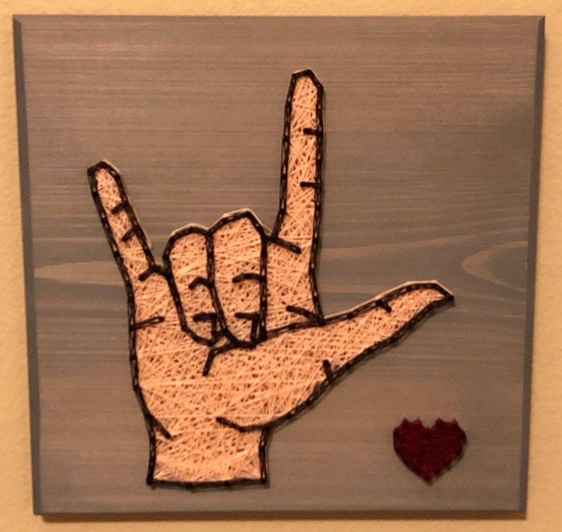 Made to Order Sign Language I Love You String Art Sign ASL - Etsy