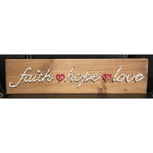 Made to Order Faith Hope Love String Art, Religious, Christian Decor ...