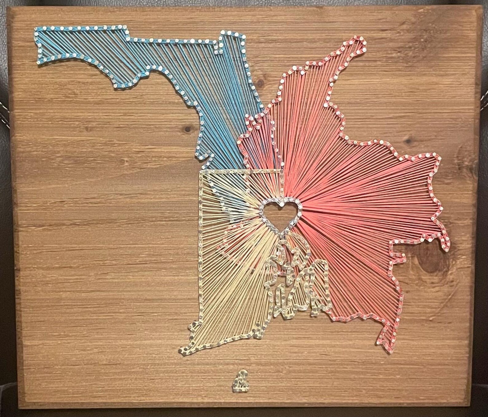 THREE Overlapping State/country String Art Sign, Connecting States ...