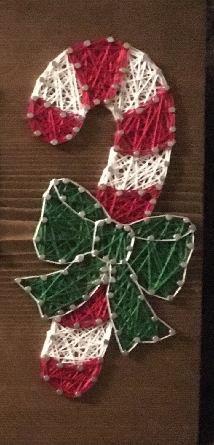 MADE TO ORDER Candy Cane String Art Christmas Decorations - Etsy
