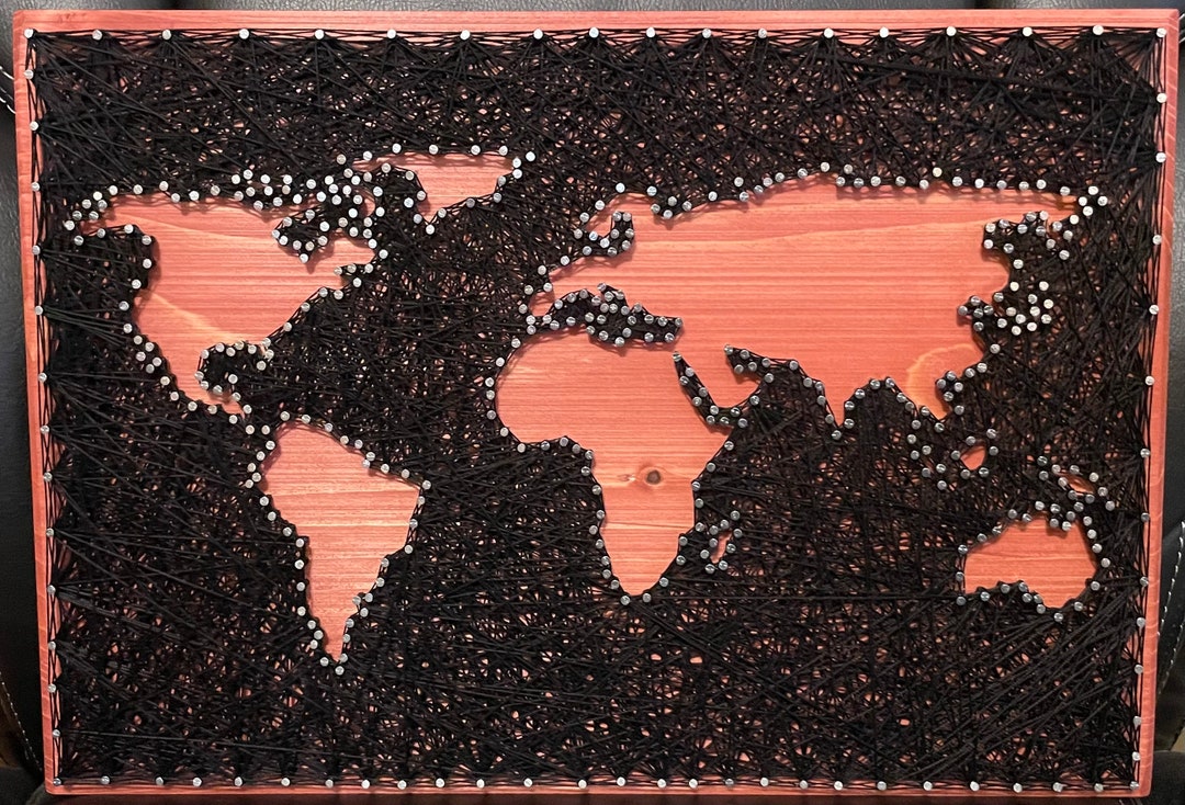 Ready to Ship World Map String Art, State, Country and Continent Art ...