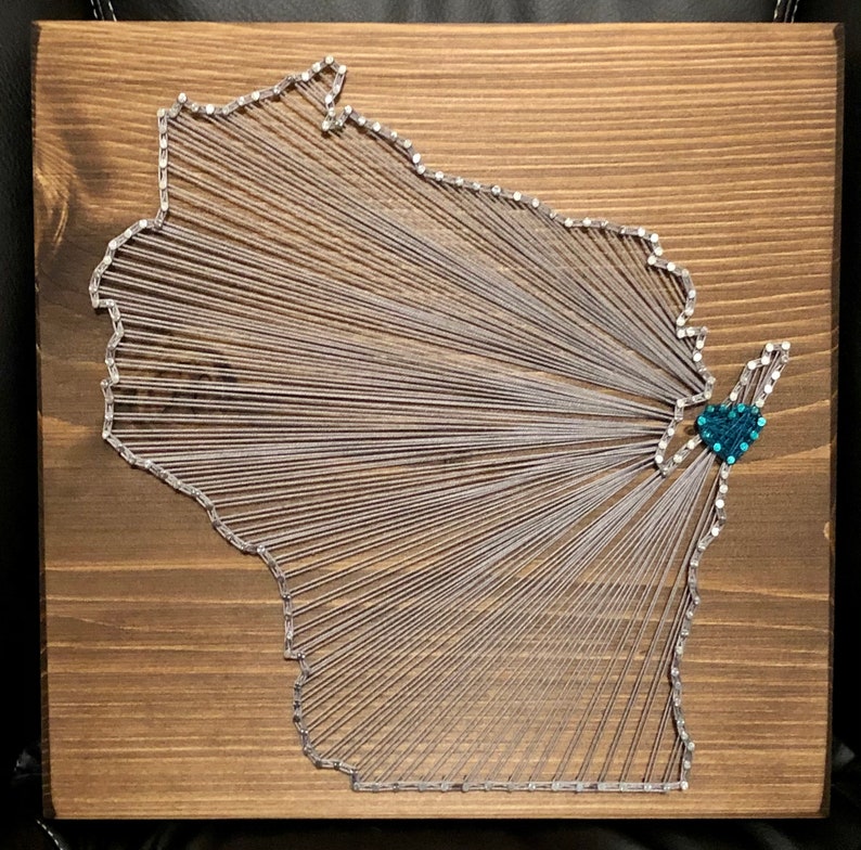 Made to Order Wisconsin String Art State Sign Wood Sign | Etsy