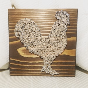 Rooster String Art, Farmhouse Decor, Barnyard Animals, Chicken Wall Art ...
