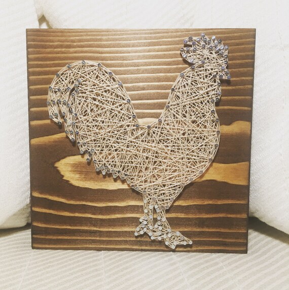 Rooster String Art Farmhouse Decor Barnyard Animals Chicken | Etsy