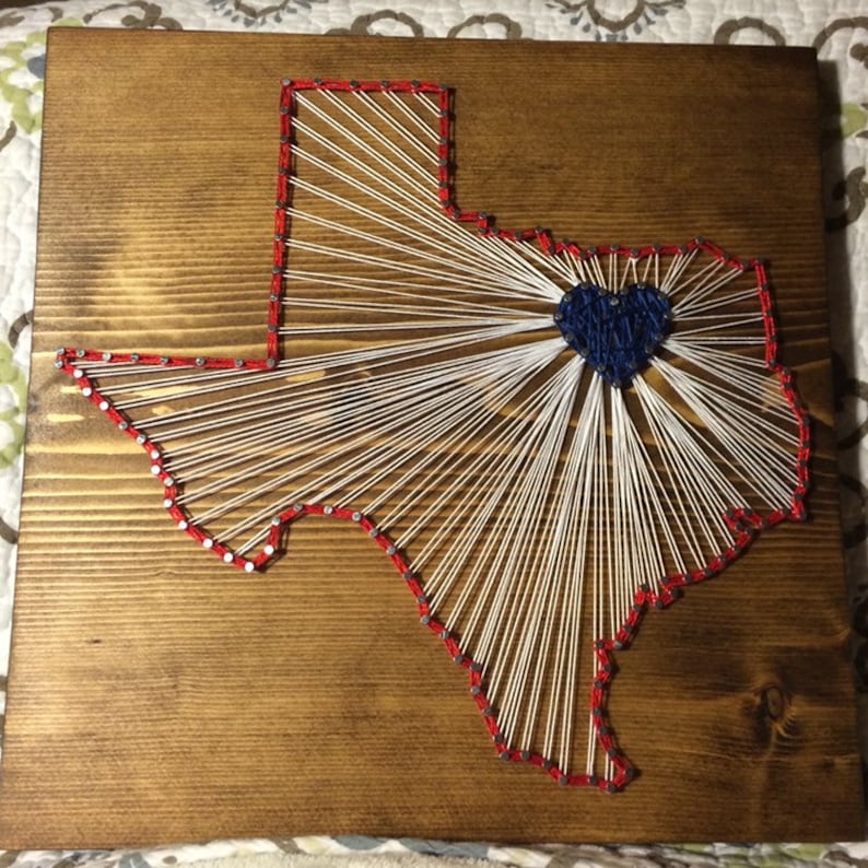 Texas String Art State Sign, 11x11 Wood Sign, Wedding Gift, State Shape ...