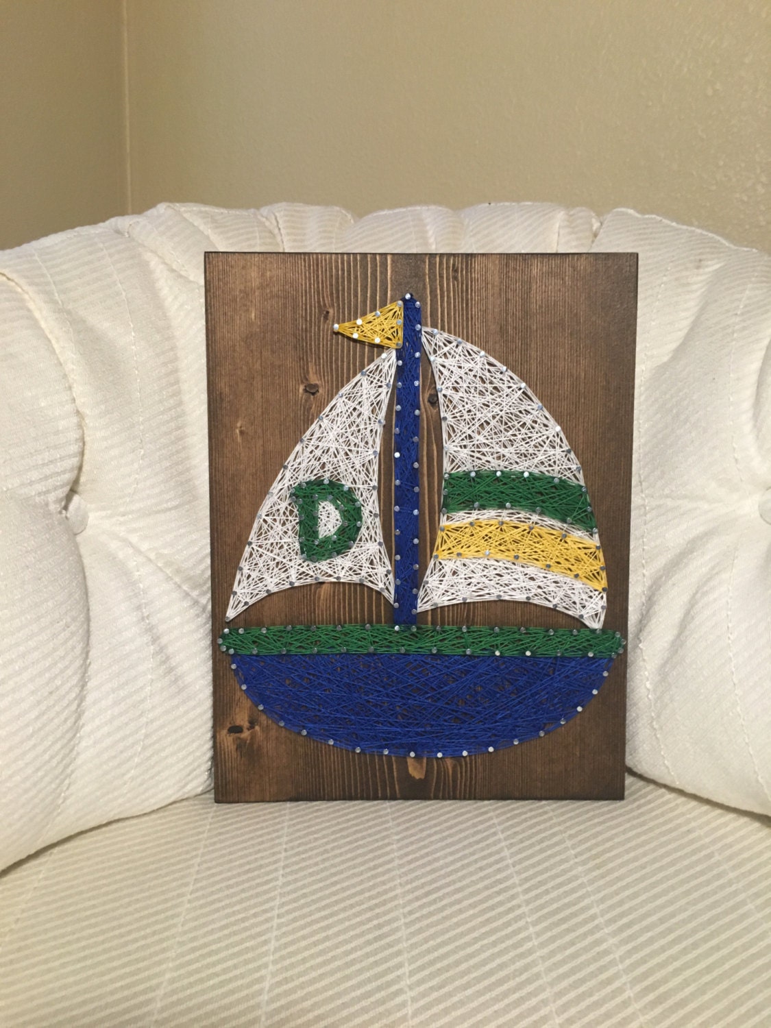 Sailboat String Art nautical strings boat wall decor | Etsy