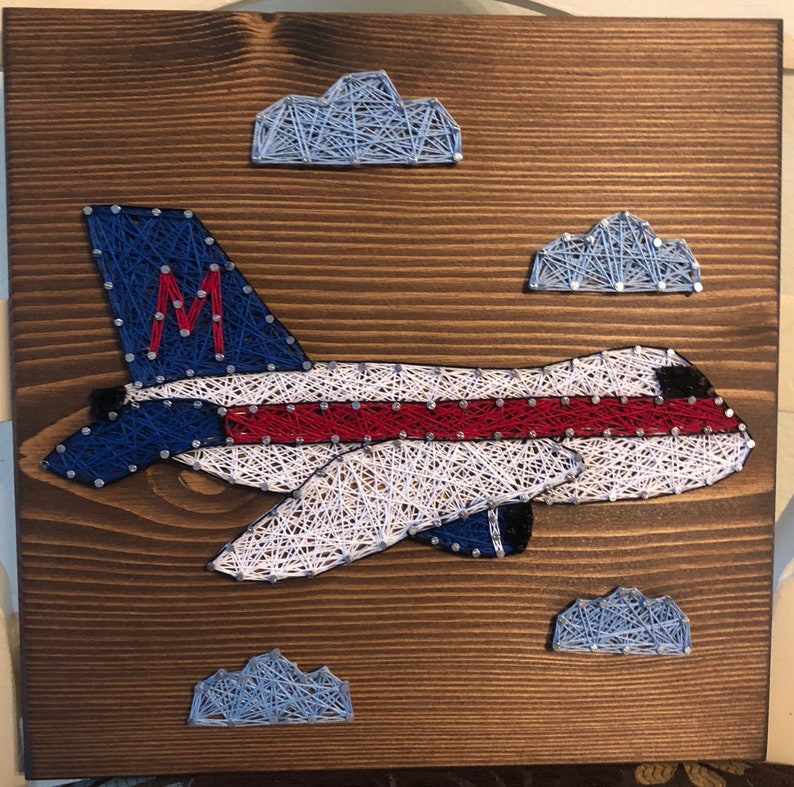 Made to Order Airplane String Art Sign Flight Decor Plane | Etsy